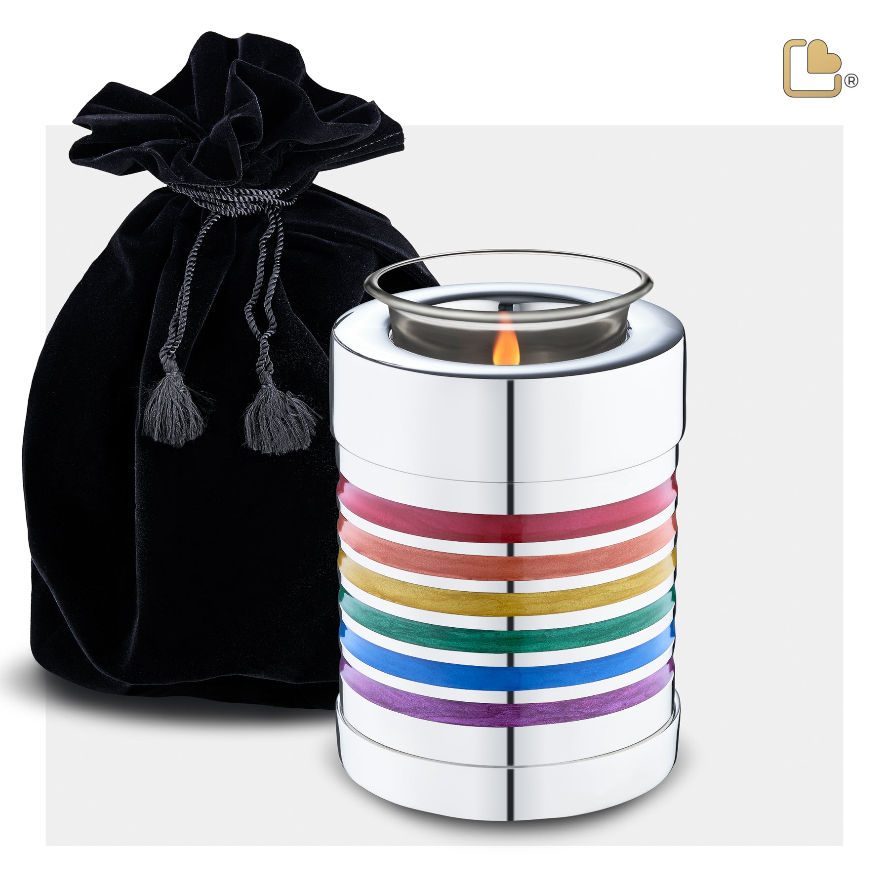 Tealight ArtDeco Pride Rainbow Cremation Urn