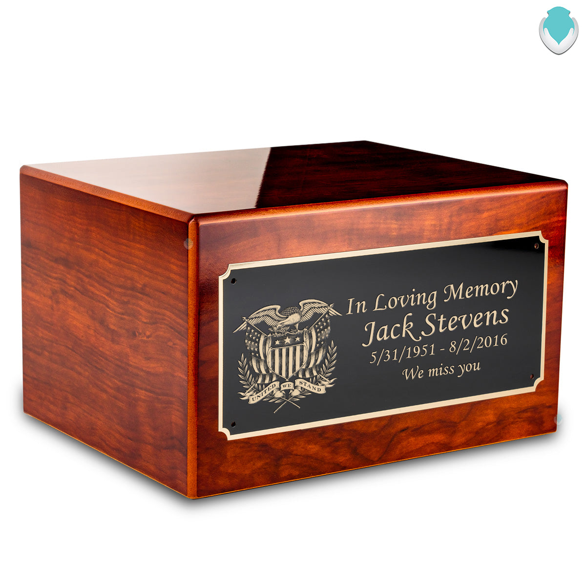 Custom Engraved Heritage Rosewood Adult Cremation Urn Memorial Box for ...