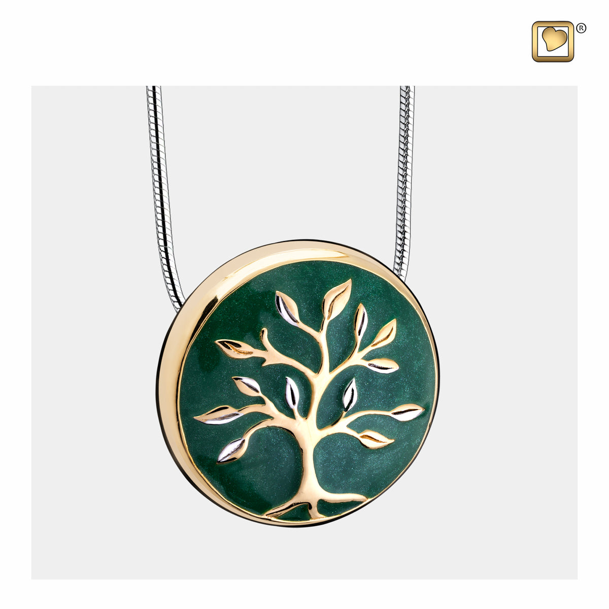 Tree of Life™ Two Tone Sterling Silver Cremation Pendant - GetUrns